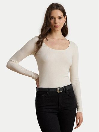 Lauren Ralph Lauren Bluse 200980145001 Beige Slim Fit