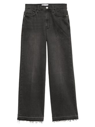 Frame Denim Black Ali Wide Leg Crop Jeans Size 26/66