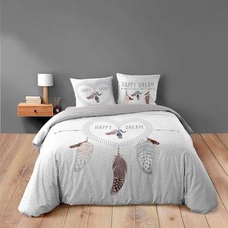 Douceur d'Intérieur Happy Dream Bettwäschegarnitur, 3-teilig (240 x 220 cm), 100 Prozent Baumwolle