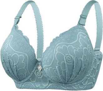 Generic 2026 Soutien-gorge pour femme d&eacute;contract&eacute; r&eacute;glable respirant sans anneau en acier fronc&eacute; et ajustement 03, Vert, 70