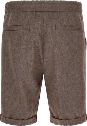 Brunello Cucinelli Linen and Virgin Wool Bermuda Shorts - brown