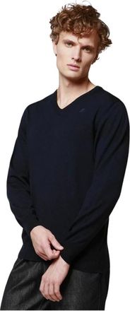 K-Way Homme, Pulls, Bleu, Taille: 3XL Aintone Pull V-neck en m&eacute;rinos