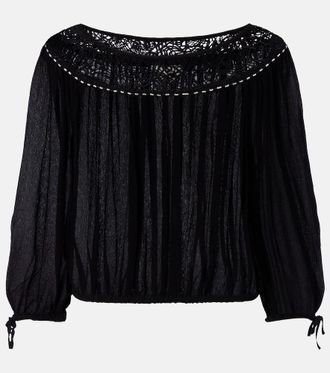 Isabel Marant Bluse Nelida aus Seide mit Guipure-Spitze