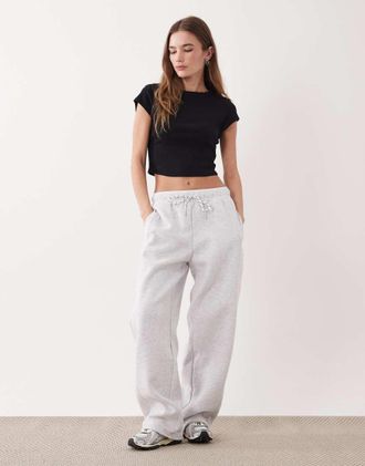 Cotton On Pantalon de jogging ample et duveteux &agrave; taille doubl&eacute;e - Gris nuageux