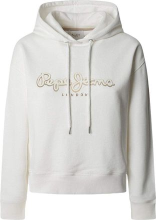 Pepe Jeans London Damen Maddy Hoodie Sweatshirt, weiß, XS
