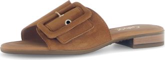 Gabor Damen Pantoletten, Frauen Slipper,Moderate Mehrweite (G),sommerclogs,Slip-ons,Hochfront-Slipper,Keilabsatz,Sattel (Gold),38.5 EU / 5.5 UK