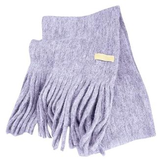 Generic &Eacute;charpe en tricot m&eacute;lang&eacute; luxueux pour une longue frange &eacute;l&eacute;gante pour lhiver douce et chaude pour un confort quotidien, violet clair, Taille unique