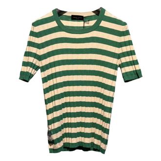 Roberto Collina Gestreiftes Gr&uuml;n/Natur T-Shirt - - Knitwear - Damen - Mehrfarbig - S