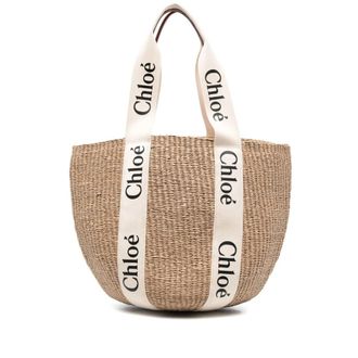 Chlo&eacute; Large Woody Basket In Natural Fibers