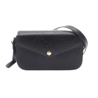 Gucci Pre-owned GG Super Mini Leather Shoulder Bag - - Pre-owned - Damen - Schwarzk - ONE SIZE