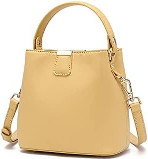 Generic Sac &agrave; bandouli&egrave;re en cuir pour femme, sac &agrave; main Hobo de taille moyenne, sac &agrave; main tendance avec poign&eacute;e sur le dessus, jaune, Medium
