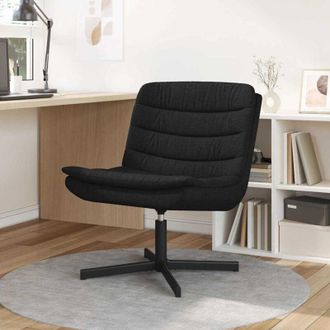 vidaXL Vidaxl - Chaise pivotante Noir 63 x 75 x 76 cm tissu