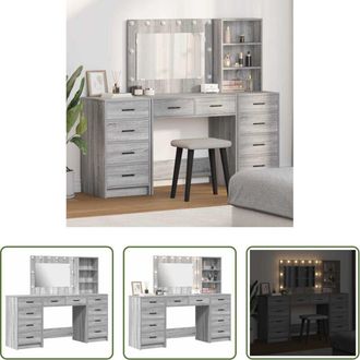 vidaXL Schminktisch mit Schubladen - Schminktisch mit Schubladen 3 pcs Graues Sonoma Holzwerkstoff