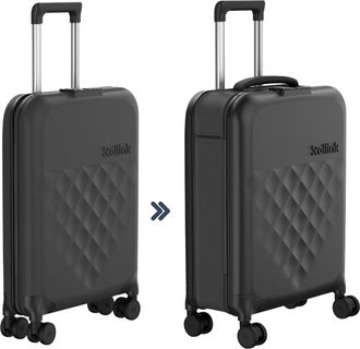Rollink Vega 360 Faltbarer Koffer, gro&szlig;, 104 l, 4,7 kg, Spinnrollen, TSA-Schloss, Polycarbonat, Polyester, Schwarz, Carry-on, Koffer