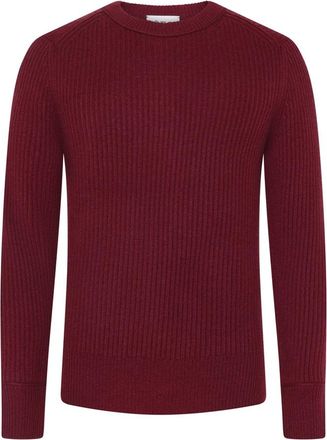 FTC Softer Rundhalspullover aus Kaschmir mit Rippbündchen in