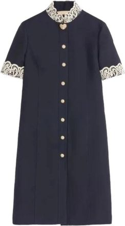 Valentino Garavani Femme, Robes, Bleu, Taille: 42 FR Robe Midi Crepe Couture