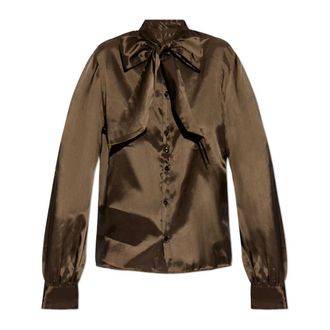 Maison Margiela Femme, Blouses et Chemises, Brun, Taille: 36 FR Chemise à Twist
