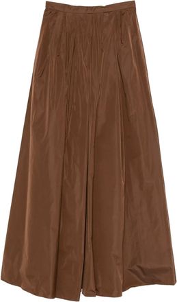 Max Mara Maxirock mit Falten - Braun