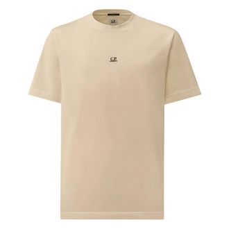 C.P. Company C.p. Company, Homme, Tops, Beige, Taille: XL T-Shirt Manches Courtes en Jersey Merceris&eacute; 70/2 Gasato