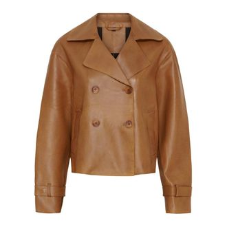Notyz Kurzer Lammfell-Trenchcoat - - Jackets - Damen - Braun - 2XL