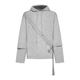 Off-white Femme, Sweatshirts et sweats &agrave; capuche, Gris, Taille: XS SweaT-shirt en laine &agrave; manches amovibles