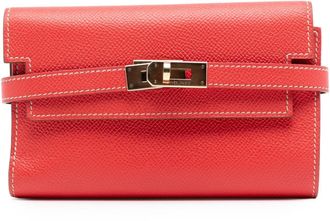 Herm&egrave;s Portemonnaie - Epsom Kelly Depliant Wallet - Gr. unisize - in Rot - f&uuml;r Damen
