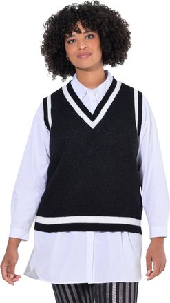 Angel Of Style Damen große Größen Übergrößen Plus Size Pullunder, Loose Fit, Leo-Totenkopf schwarz 54+ 844489100-54+