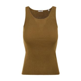 Aspesi Rippstrick-Tanktop aus Baumwolle - - Tops - Damen - Braun - S