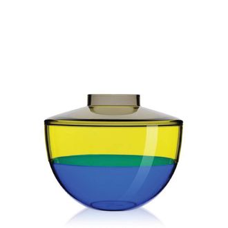 Kartell Shibuya Vase, Plastik, grau/gelb/blau, 27 x 22 cm