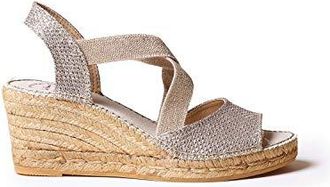 Toni Pons Espadrille Vegan pour Femme en Tissu - Sol-S Platine, 39 EU