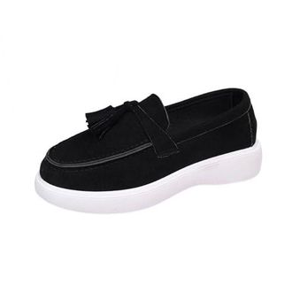 Generic Mocassins larges et confortables pour femme - Couleur unie - Style classique - Respirant - D&eacute;contract&eacute; - Chaussures plates &agrave; enfiler - Pour le travail
