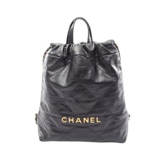 Chanel Pre-owned 22 Sac &agrave; dos en cuir - Femme - Pre-owned - Noir - Taille: ONE Size