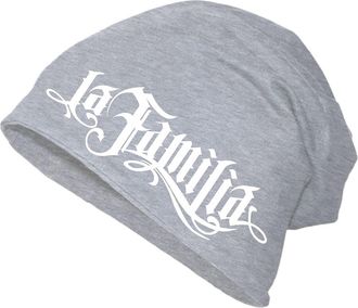 Spass Kostet M&auml;nner Herren Long Beanie La Familia Logo Rap Biker Hardcore Ultras Criminal