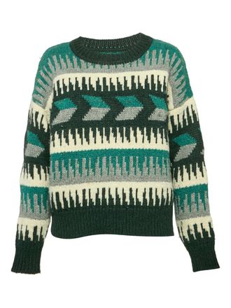 Isabel Marant pull Sienna à motif géométrique en intarsia - Vert
