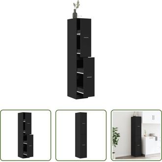 vidaXL vidaXL Holzschrank - Apothekerschrank Schwarz 30x41x174,5 cm Holzwerkstoff