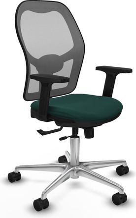 Piqueras y Crespo Gepolsterter B&uuml;rostuhl mit 2D-Armlehnen, h&ouml;henverstellbare Lendenwirbelst&uuml;tze, ausgestattet mit Syncro/Traslack und injiziertem Schaumstoff, Grau/Flas