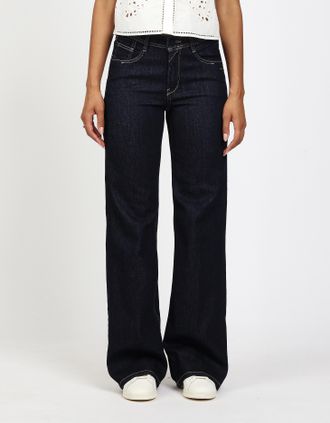 Gang 5-Pocket-Jeans GANG 94AMELIE WIDE LONG, Damen, Gr. 28, N-Gr, blau (prewashed), Denim/Jeans, Obermaterial: 93% Baumwolle, 5% Elastomultiester, 2% Elast