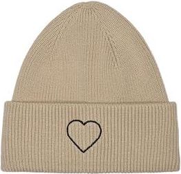 Only Onlalpha Life Embroidered Rib Beanie CC Bonnet c&ocirc;tel&eacute; brod&eacute;, Taupe, Taille Unique Femmes
