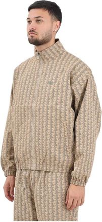 Lacoste Homme, Vestes, Beige, Taille: XL Monogram Windbreaker