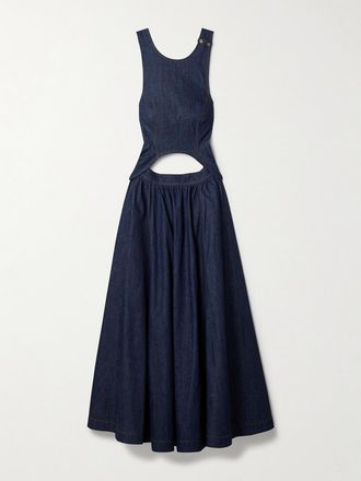 Zimmermann Illuminate Midikleid Aus Denim Mit Cut-outs - Blau