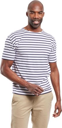 Armor Lux Herren kurzen &Auml;rmeln im Marine-Stil Do&euml;lan aus Dicker Baumwolle T-Shirt, Mehrfarbig (Blanc/Navire 400), XX-Small (Herstellergr&ouml;&szlig;e: 0)