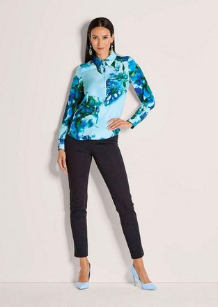 Madeleine Langarmbluse Elegante Bluse mit Hemdkragen Florales-Muster, Knopfleiste, lange &Auml;rmel