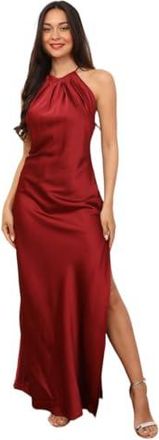 La Modeuse Robe satin&eacute;e fendue &agrave; dos crois&eacute;