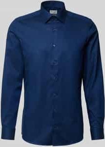 Olymp Level 5 Slim Fit Business-Hemd mit Strukturmuster und Kentkragen