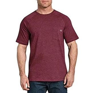 Dickies Short Sleeve Performance Cooling Tee-P T-Shirt, Bordeaux chin&eacute;, 2X Homme