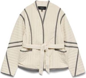 Vero Moda Vero Moda Vmjane Ls V-Neck Quilted Jacket WVN Exp, Sandshell, x_s Femmes