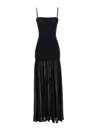 Hunza G Knielanges Kleid - Schwarz