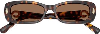 Swarovski Lunettes de soleil forme coussin - Femme - Accessoires - Brun - Taille: 53 MM