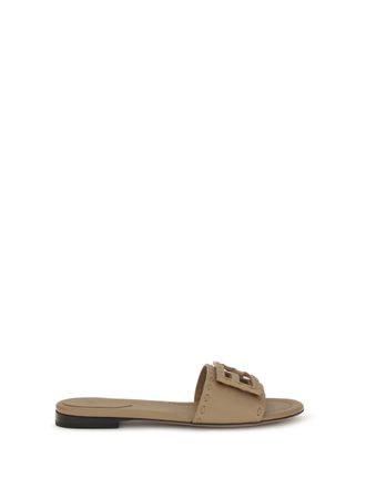 Fendi Womens Sandals Baguette Camel Calf Leather