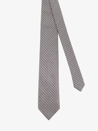 Tom Ford Mens Silk Tie With Geometric Pattern Black Ties & Bow